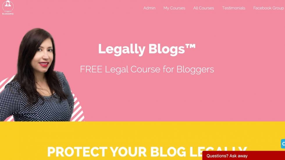 Free Legal Course For Bloggers: Legally Blogs Review By Blogging For ...